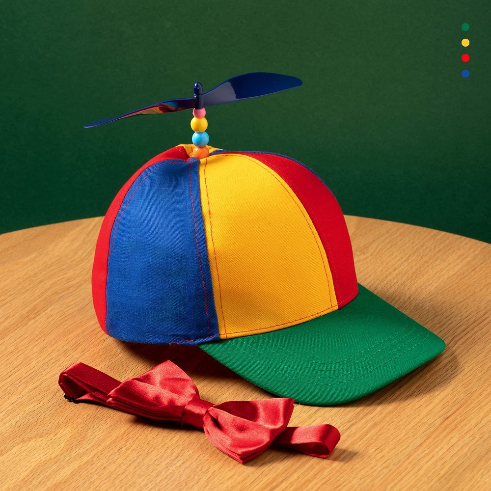 2X Adult Propeller Beanie Hat Clown Costume Baseball Helicopter Copter ...
