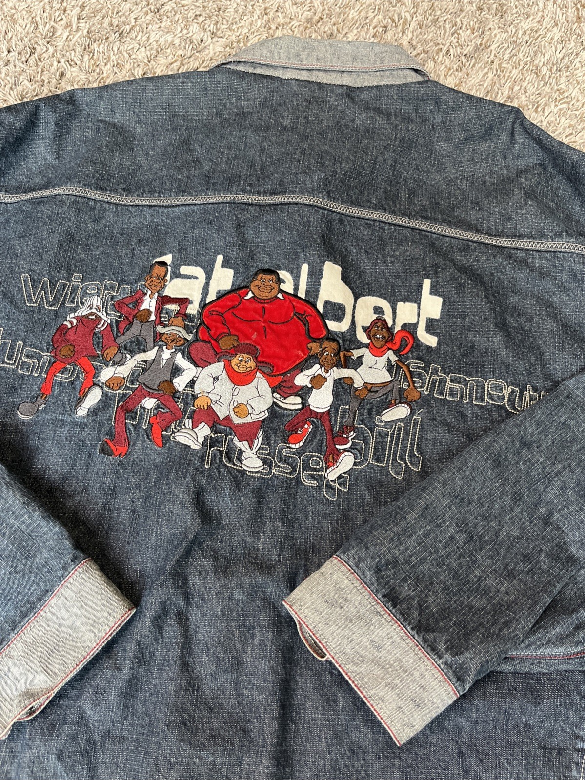 Vintage Platinum FUBU XXL Blue Denim Jacket Fat Alber… - Gem