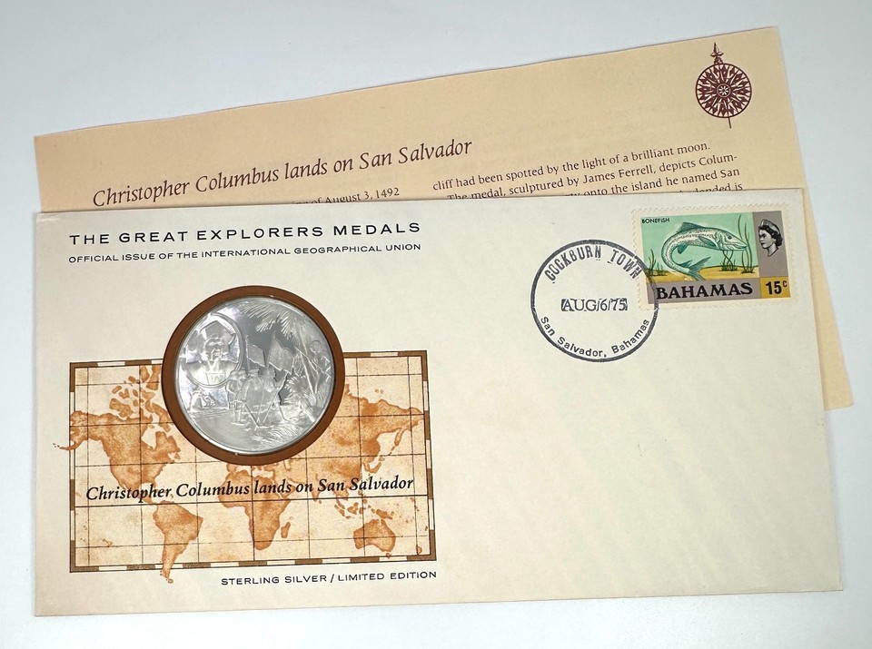 Christopher Columbus - The Great Explorers Medal Sterling Silver ...