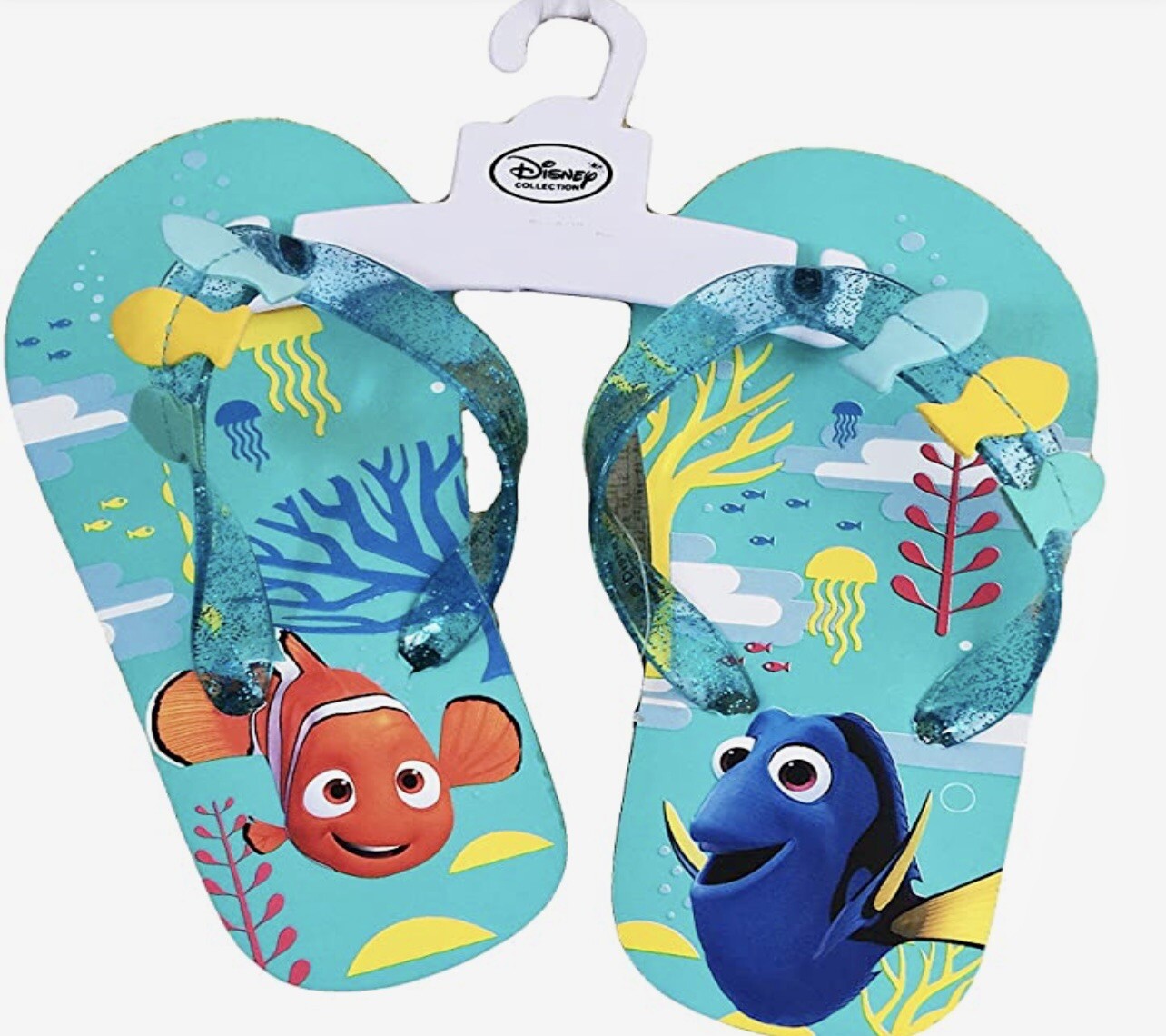 Disney Pixar Finding Dory Nemo Toddler Girls Flip Flops Sandals Size XL ...