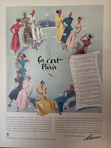 1La C'est Paris Jacob Scherrer Fabrikanten 1948 Print Ad Du Magazine ...