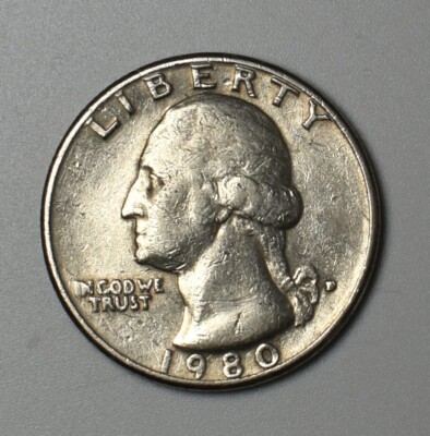 1980 D George Washington Quarter Error Coin RPM Filled Collar Die Clash ...