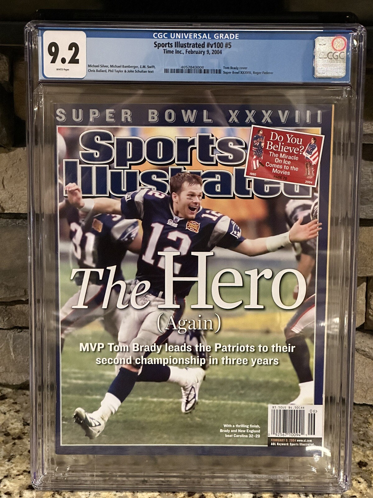 Tom Brady Sports Illustrated THE HERO February 9th 2004 Newsstand CGC 9 ...