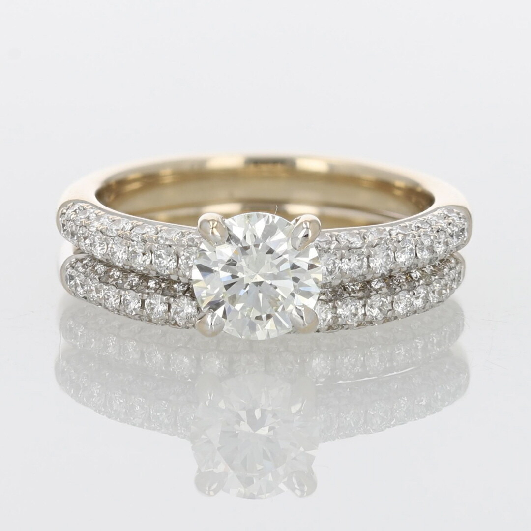 1.78ctw Diamond Solitaire w/ Accents Wedding Set 18k Multi-Tone Gold ...