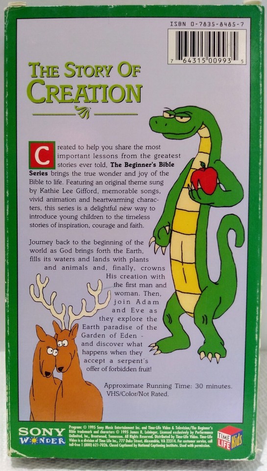 The Beginners Bible - Video Tape - The Story of Creation VHS Movie ...