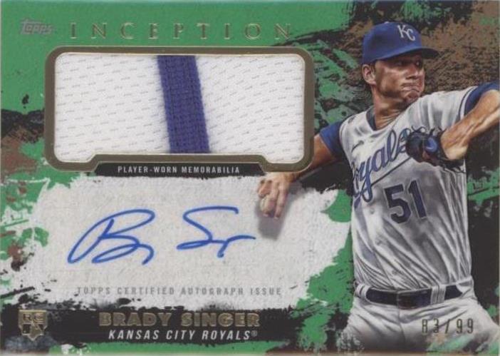 2021 Topps Inception - Autograph Patch Brady Singer #APC-BS Green /99 ...