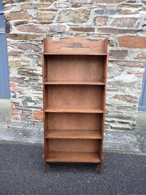 Vintage Arts and crafts small oak bookcase | eBay UK