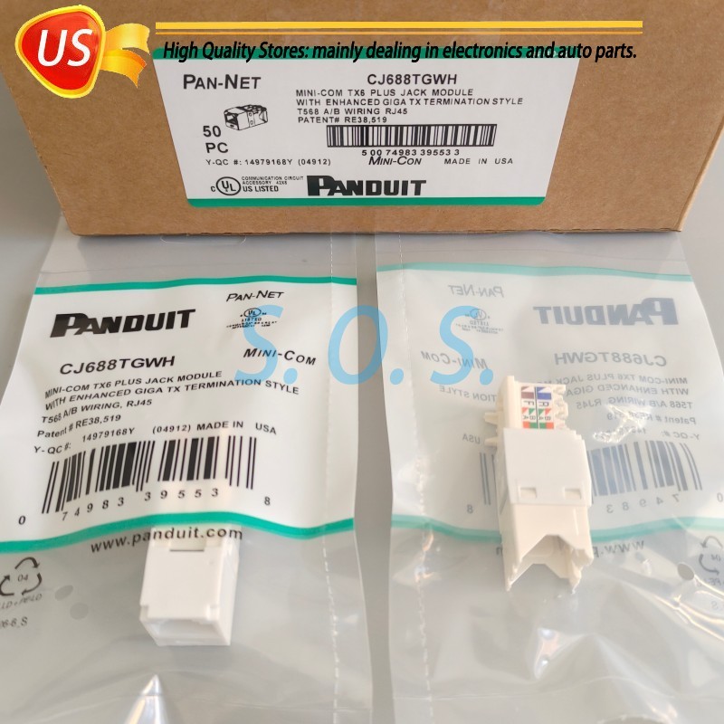 New For Panduit Category Cat 6 Jack RJ45 CJ688TGWH (50 JACKS) Color ...