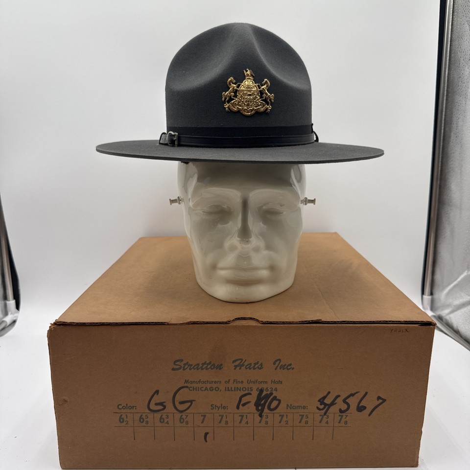 Stratton Uniform Hat PENNSYLVANIA State Trooper PA OBSOLETE WITH OG BOX ...