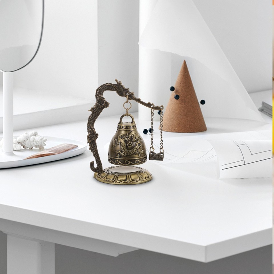 Tabletop Alloy Chime Decor Carved Dragon Chime Craft Metal Vintage ...