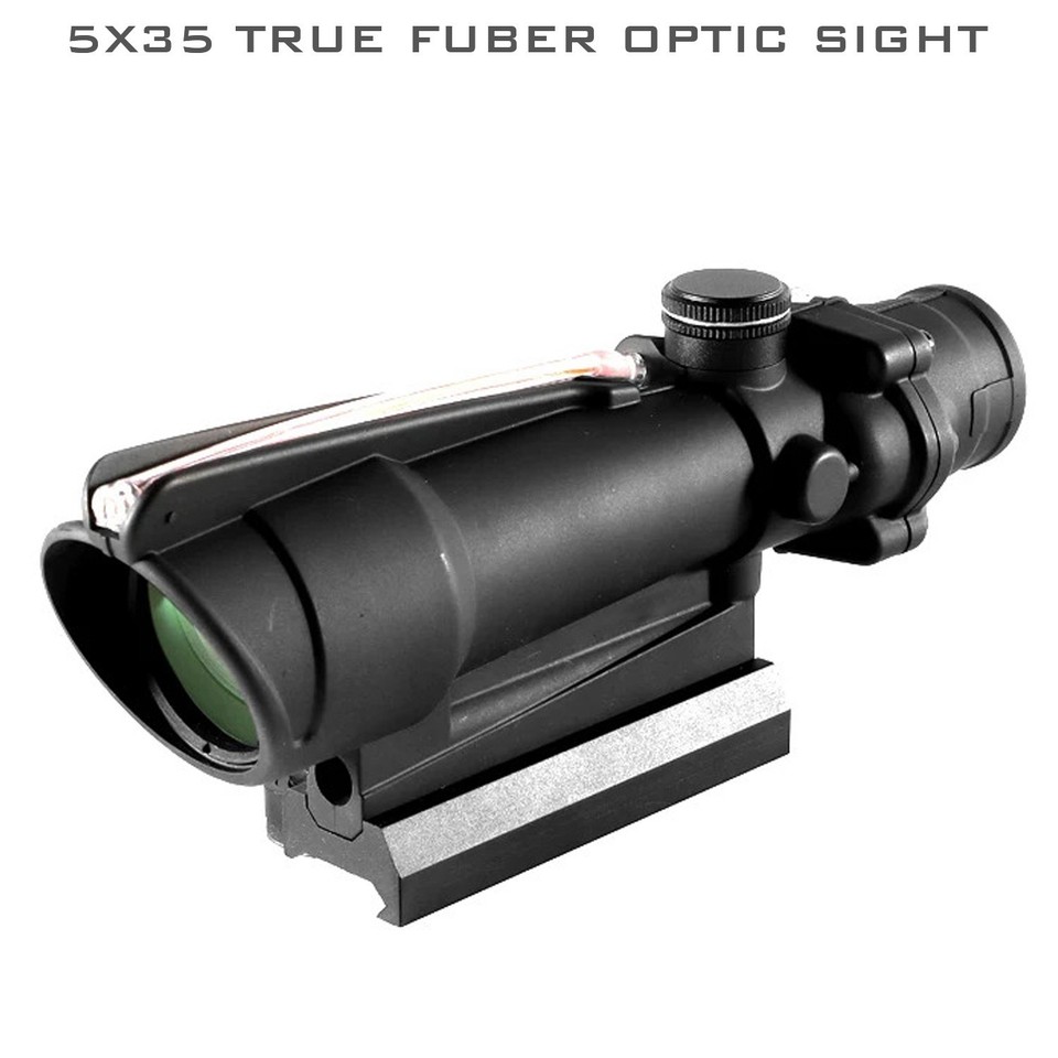 ACOG 5X35 True Fiber Optic Sight Scope Chevron Illuminated Tactical ...