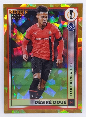 Desire Doue Stade Rennais FC 22-23 Topps Merlin UCC Gold Atomic RC #22/ ...