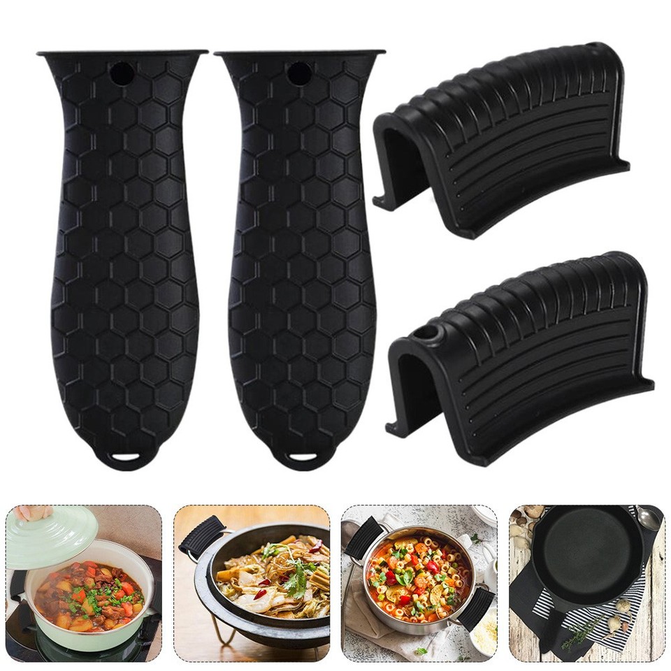 2 Sets Anti-scald Pot Handle Cover Pan Gripper for Hot Pans Resistant ...