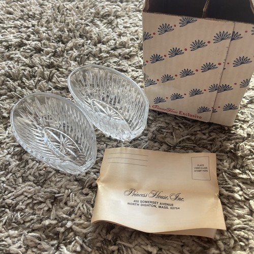 Pair Vintage Princess House Lead Crystal Buffet Utensil Holders Pair ...