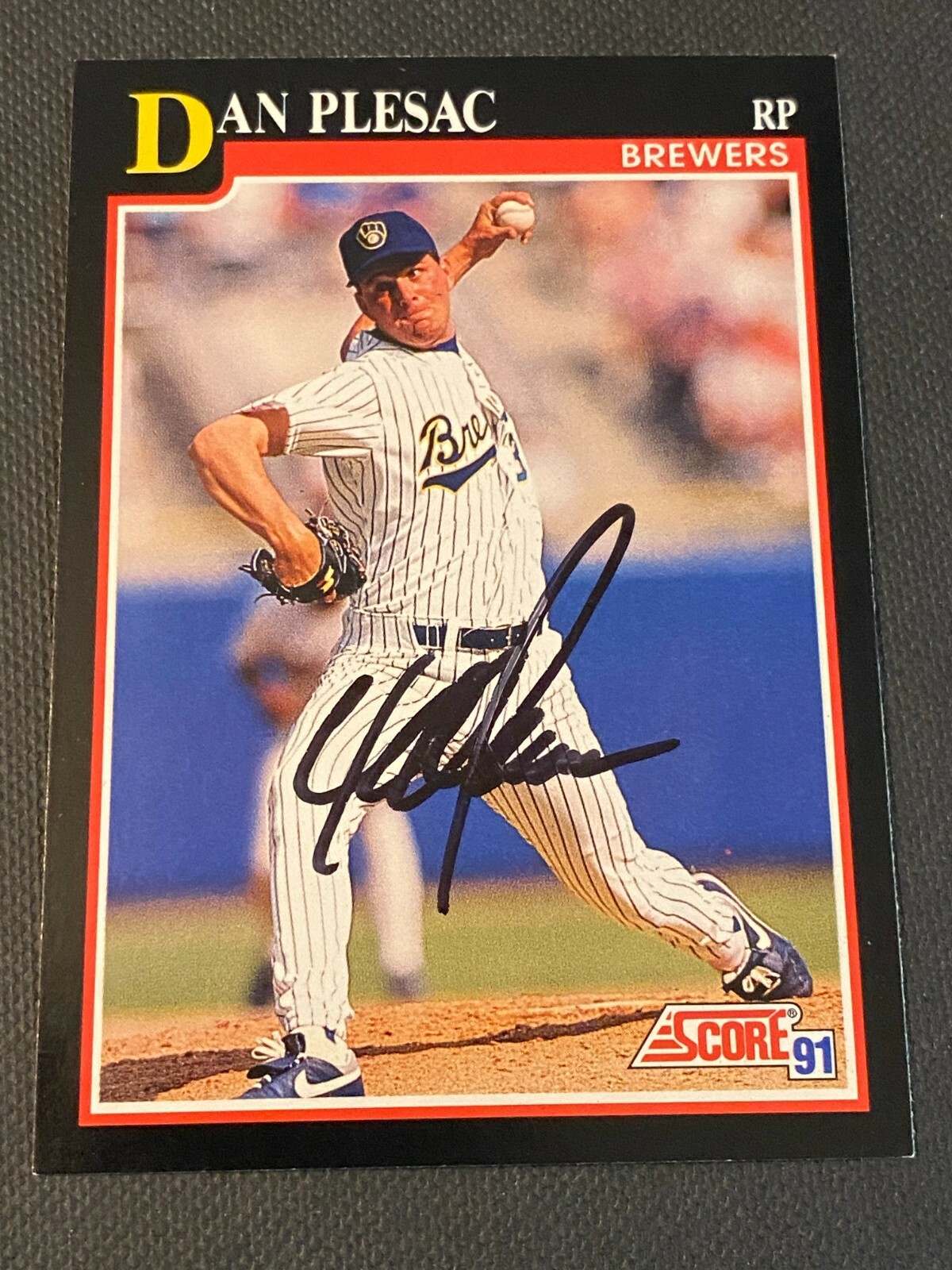 Dan Plesac Signed 1991 Score Card Auto Milwaukee Brewers Autograph ...
