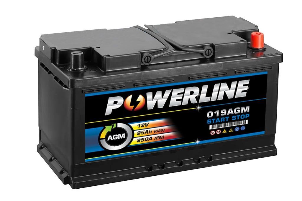 AGM Car Battery 019AGM Powerline 019 850A 95Ah 4Yr WTY 354x175x190 ...