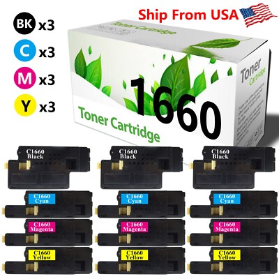 (12PK,3B3C3M3Y) Compatible C1660w Toner Cartridge Replacement for ...