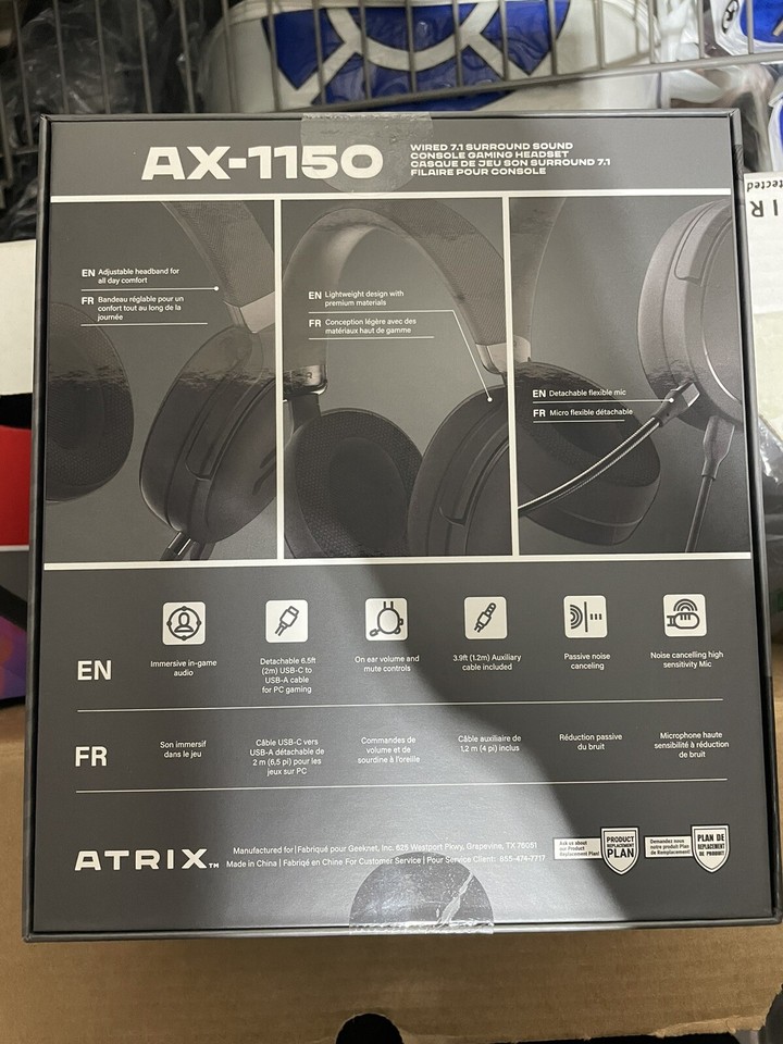 Atrix AX-1150 Wired 7.1 Surround Sound Console Gaming Headset (Brand ...
