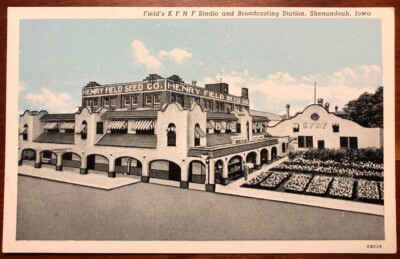 Field's K F N F Studio and Broadcasting Station Shenandoah Iowa printed ...