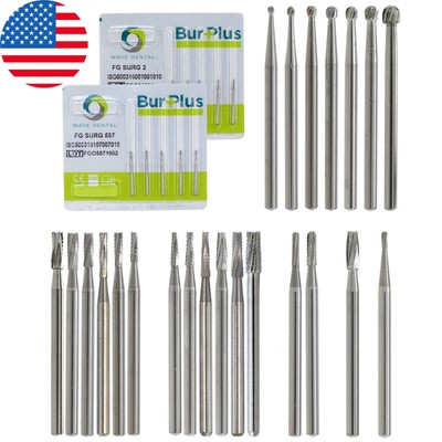 Wave Dental Carbide Surgical Burs FG SURG 2 4 557 557L 702 Long Shank ...