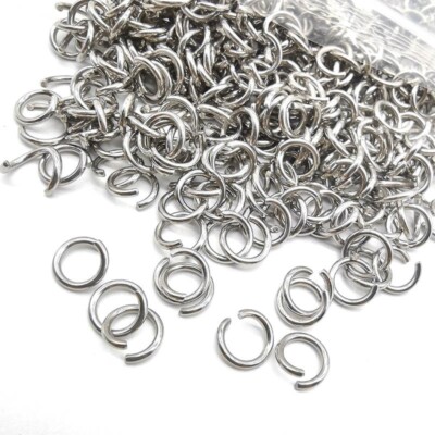 1000pcs Standard 304 Stainless Steel Open Jump Rings Unsoldered Loop ...