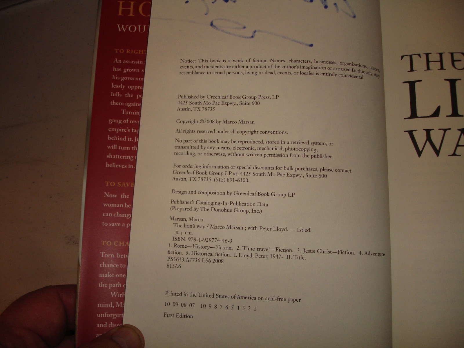 The Lion's Way by Marco Marsan w Peter Lloyd (2008) Signed x 2 1st/1st ...