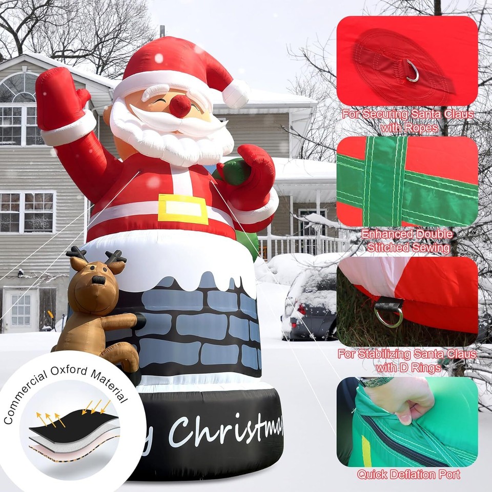 20FT 26FT 33FT Giant Inflatable Santa Claus Fit Outdoor Christmas ...
