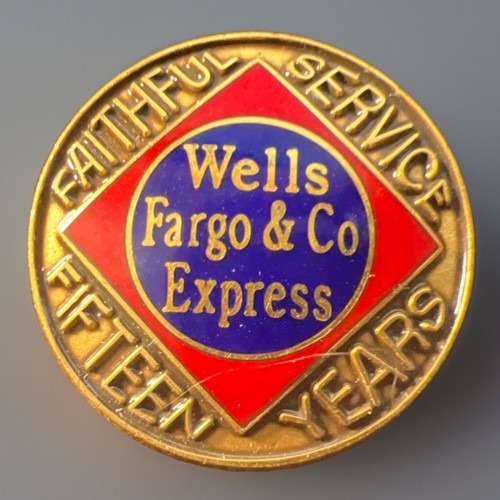 Wells Fargo Bank 15 Year Employee Service Award Tie Lapel Pin Red, Blue ...