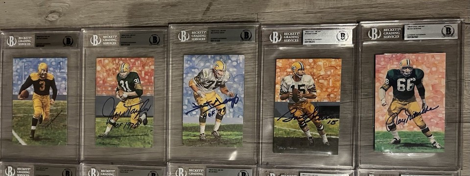 Green Bay Packers Autographed Goal Line Art Card Set Lot of 15 HOF ...
