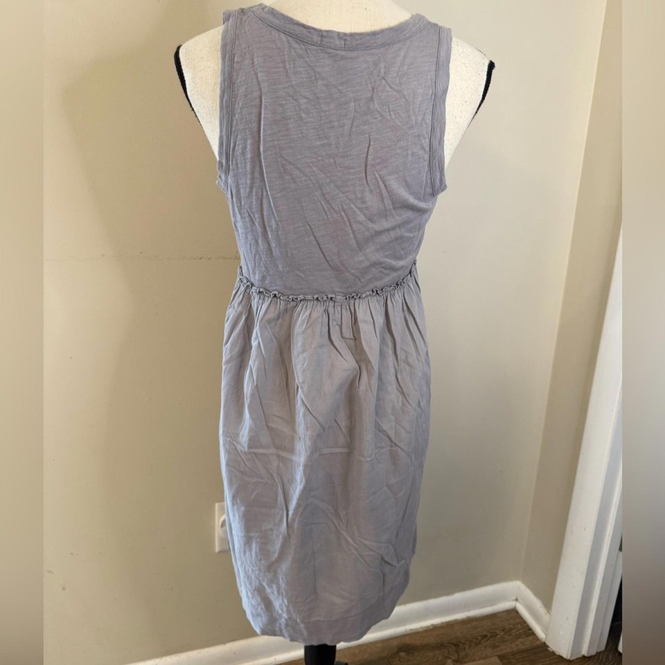 J. Crew Factory gray tank style midi dress light gray ruffled waist ...