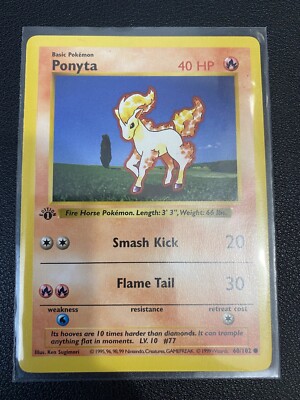1999 Pokemon Base Set 1st Edition Shadowless Ponyta Card 60/102 | eBay