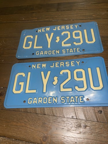Matched Set Of Two Vintage Blue New Jersey State License Plates | eBay