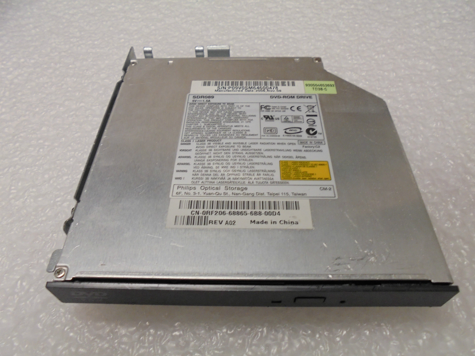 Philips Optical Storage SDR089 Slim IDE Notebook DVD-ROM Drive Dell P/N ...