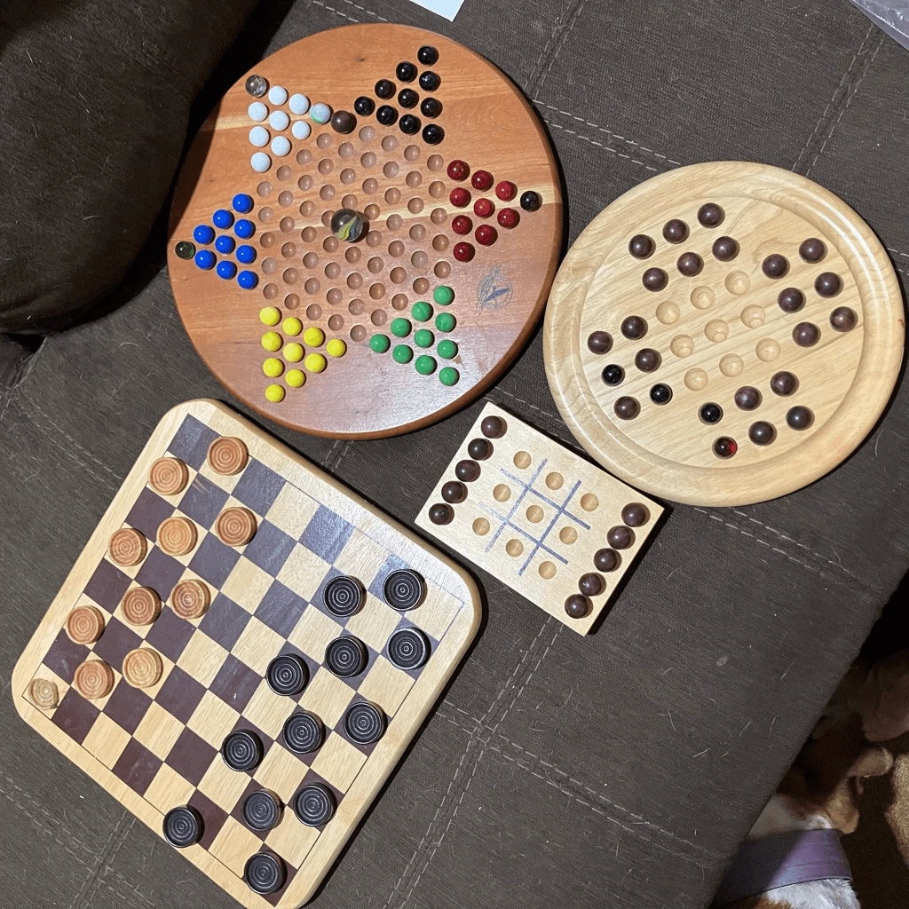 Vintage Wooden Board Games