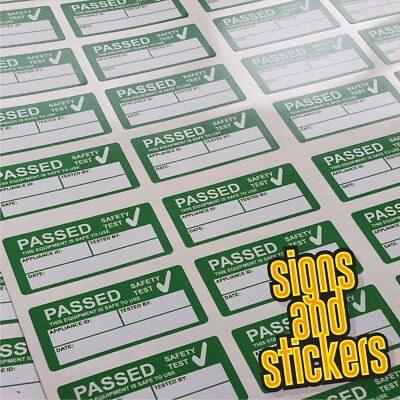 100 PAT Test Pass stickers label passed, waterproof not cheap paper ...