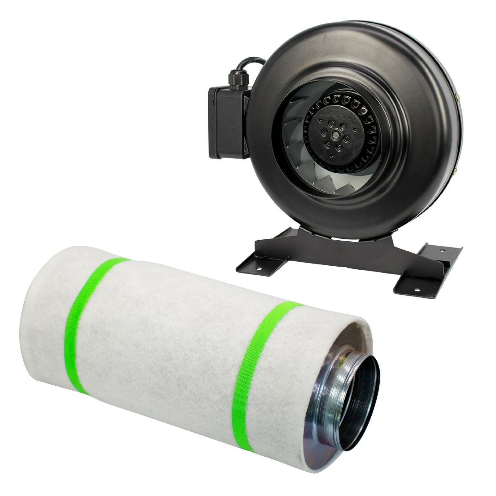 Carbon Filter Kit Inline Fan Ducting Ventilation 4'' Hydroponics Grow ...