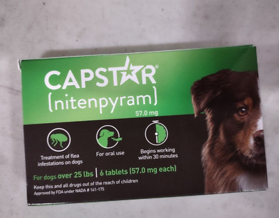CAPSTAR Fast-Acting Oral Treatment for Large Dogs over 25 lbs, 6 Tabs ...