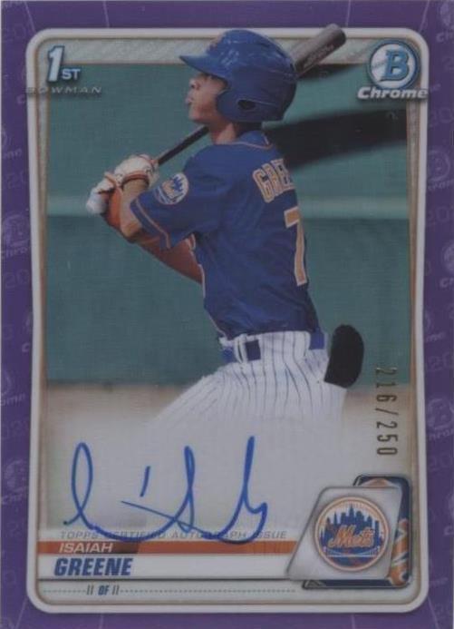 2020 Bowman Draft - Chrome Draft Picks Autographs Isaiah Greene #CDA-IG ...