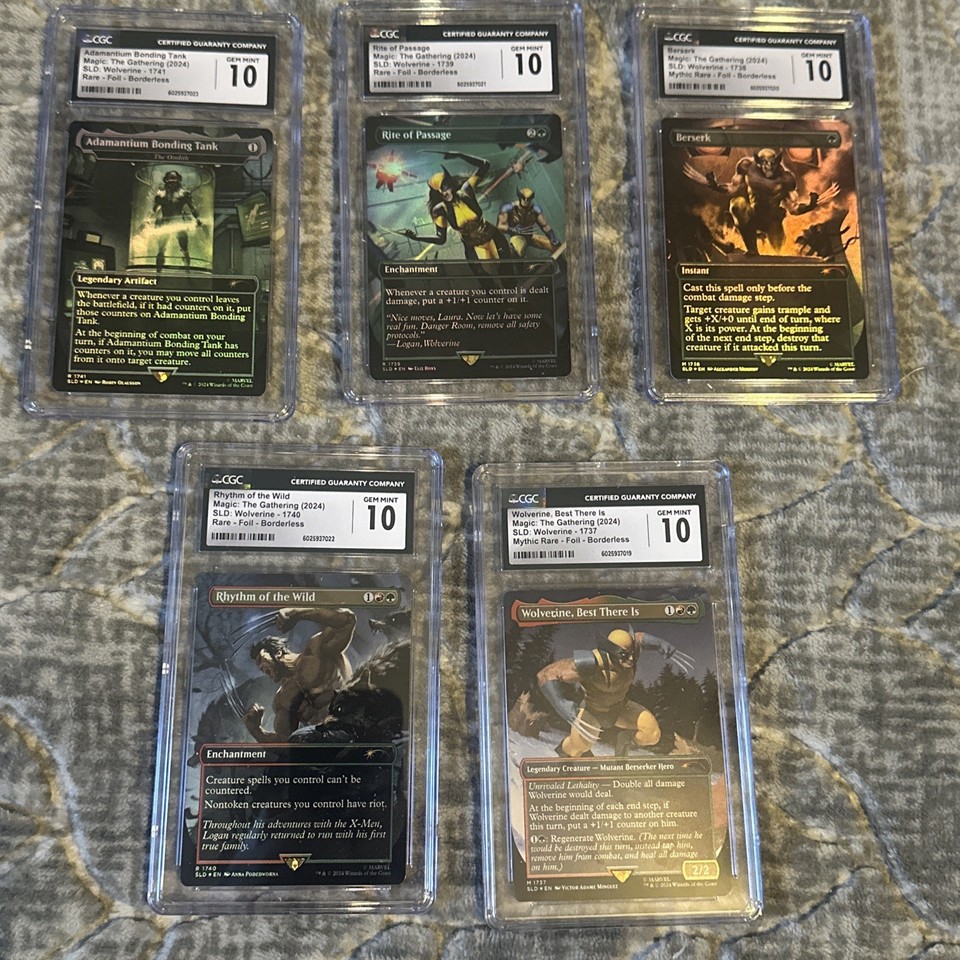 MTG Secret Lair x Marvel Wolverine FOIL Sequential Set CGC 10’s 5 Cards ...