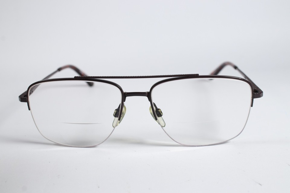 Hackett Eyeglasses Burlington Unisex Brown Semi-Rimless Metal Glasses ...