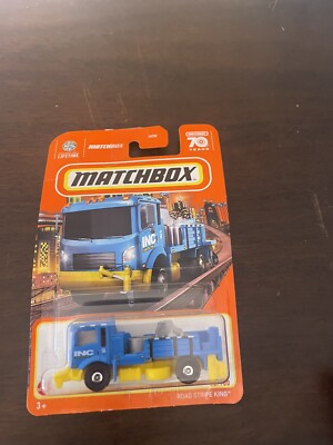 Matchbox Road Stripe King INC Construction Unit 58 BLUE Matchbox 70 ...
