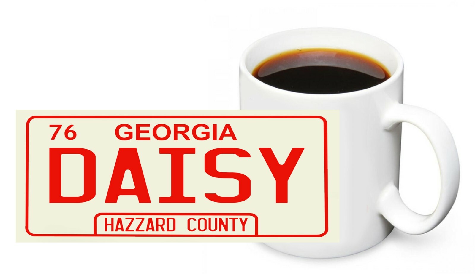 Dukes of Hazzard Daisy 1976 Ga. License Plate Design 11oz. Ceramic ...