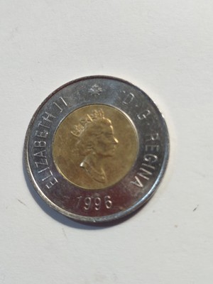 1996 Canada 2 Dollar Queen Elizabeth II Metallic Polar Bear Canadian ...