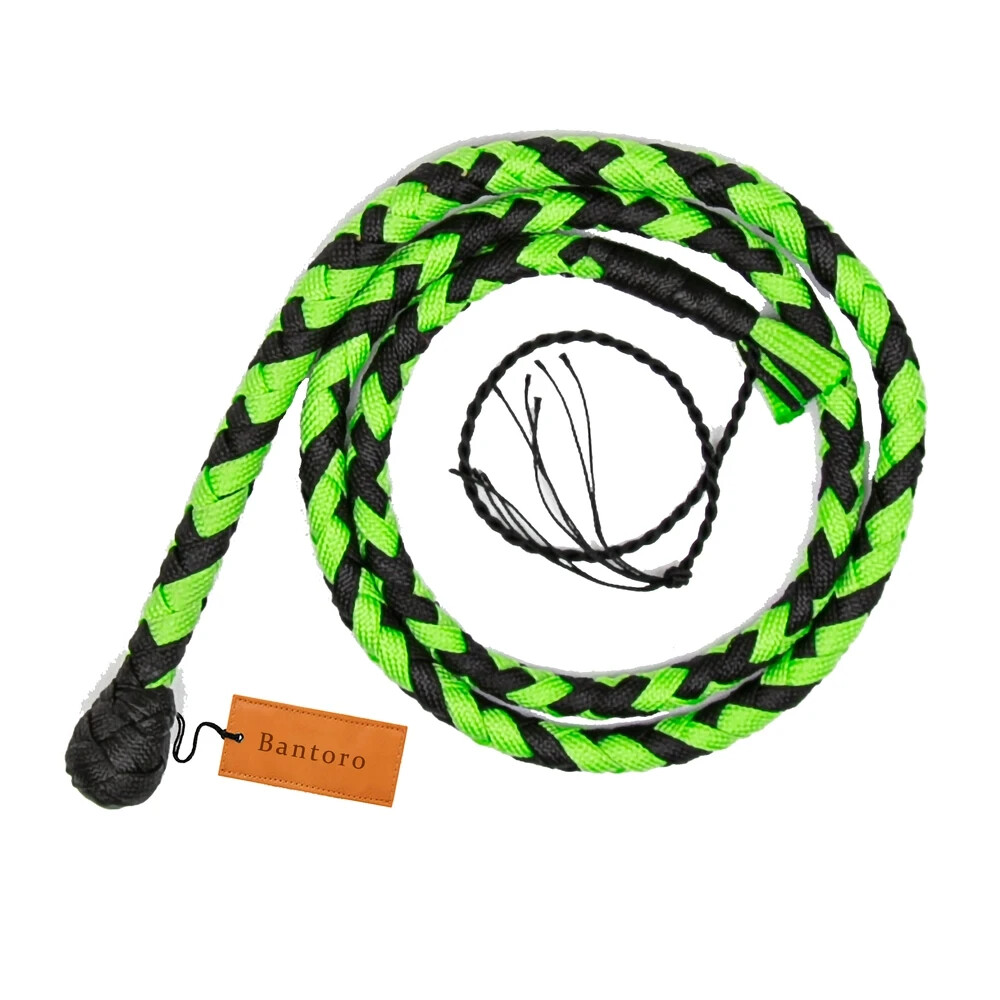 Bullwhip 6ft Bantoro Crafts Black Single Tail Whip 8 Plaits Strands ...
