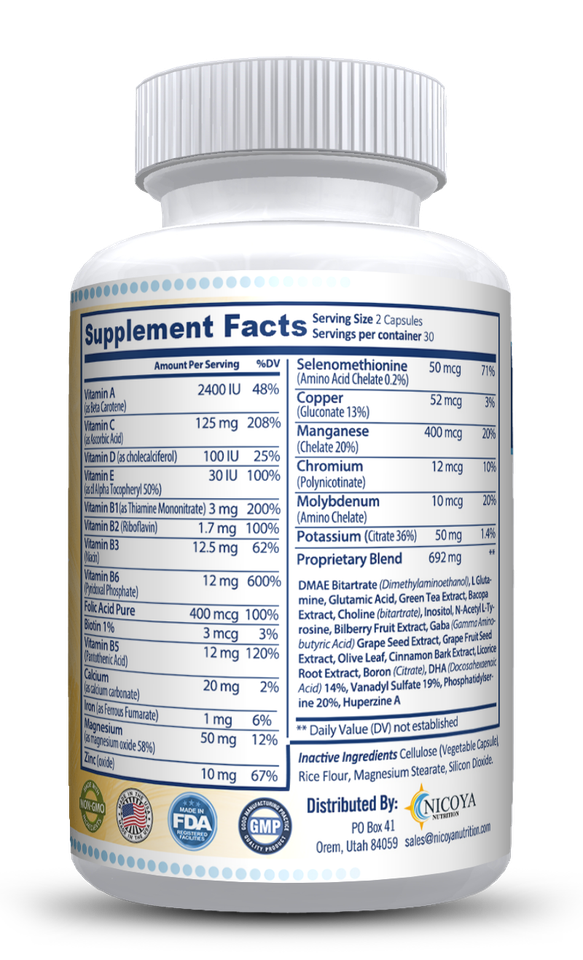 Brain Supplements & Nootropics -Memory, Focus & Mental Booster 700mg ...