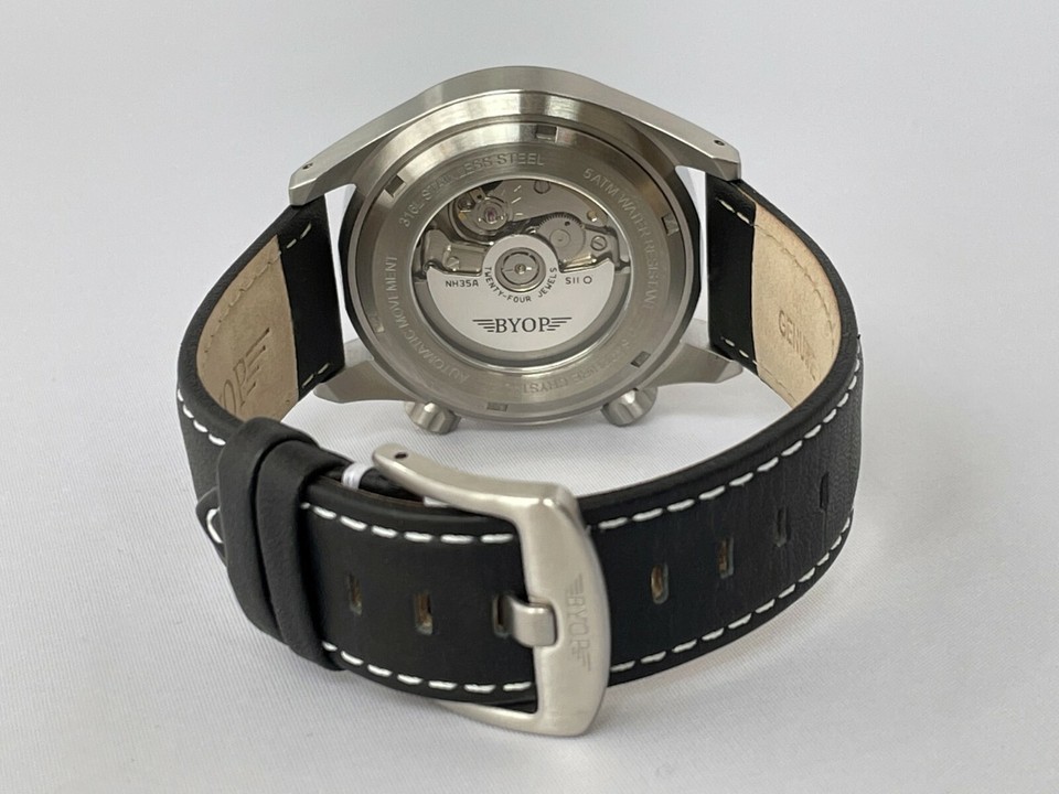 BYOP Meridian Pilot Watch Seiko Automatic Sapphire Swiss C3 Lume | eBay