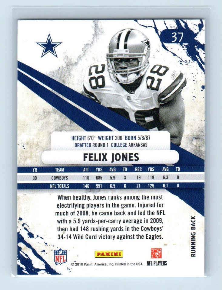 2010 Panini Rookies & Stars Felix Jones Dallas Cowboys #37 | eBay