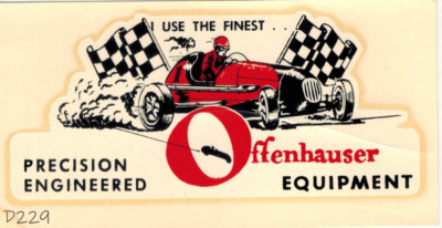 Offenhauser Equipment vintage 60's water slide decal that measures 4”x1 ½” | eBay