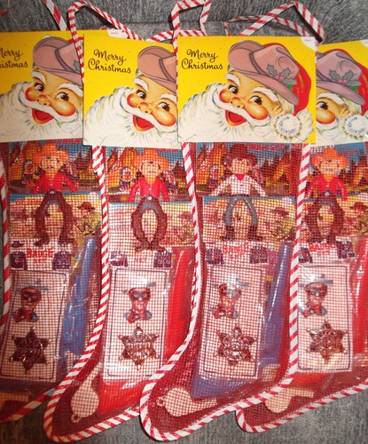 Retro Vintage 15" Mesh Net WESTERN Christmas Stocking 1960s-80s Old ...