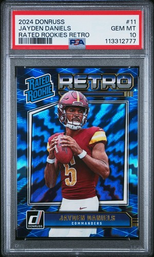 2024 PANINI DONRUSS RATED ROOKIES RETRO #11 JAYDEN DANIELS ROOKIE RC ...